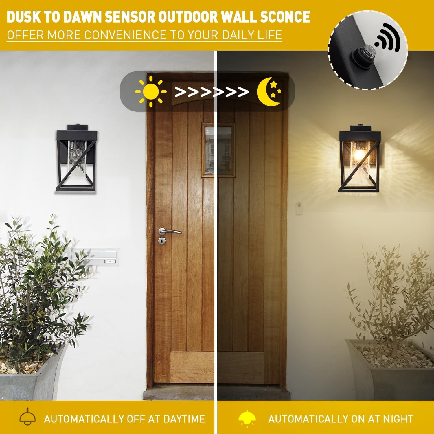 UKLL-Dusk to Dawn Outdoor Wall Light Small Exterior Light Fixtures Wall ...