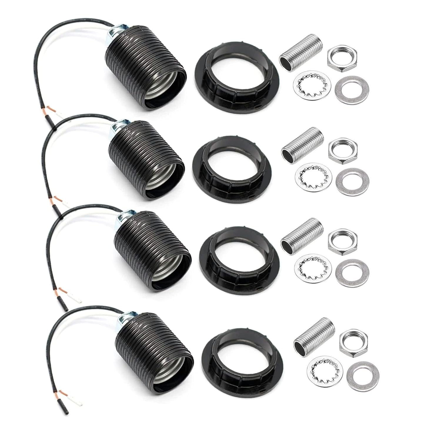 UKLL-E26 E27 Light Socket,Bakelite Threaded Medium Base Lamp Holder ...