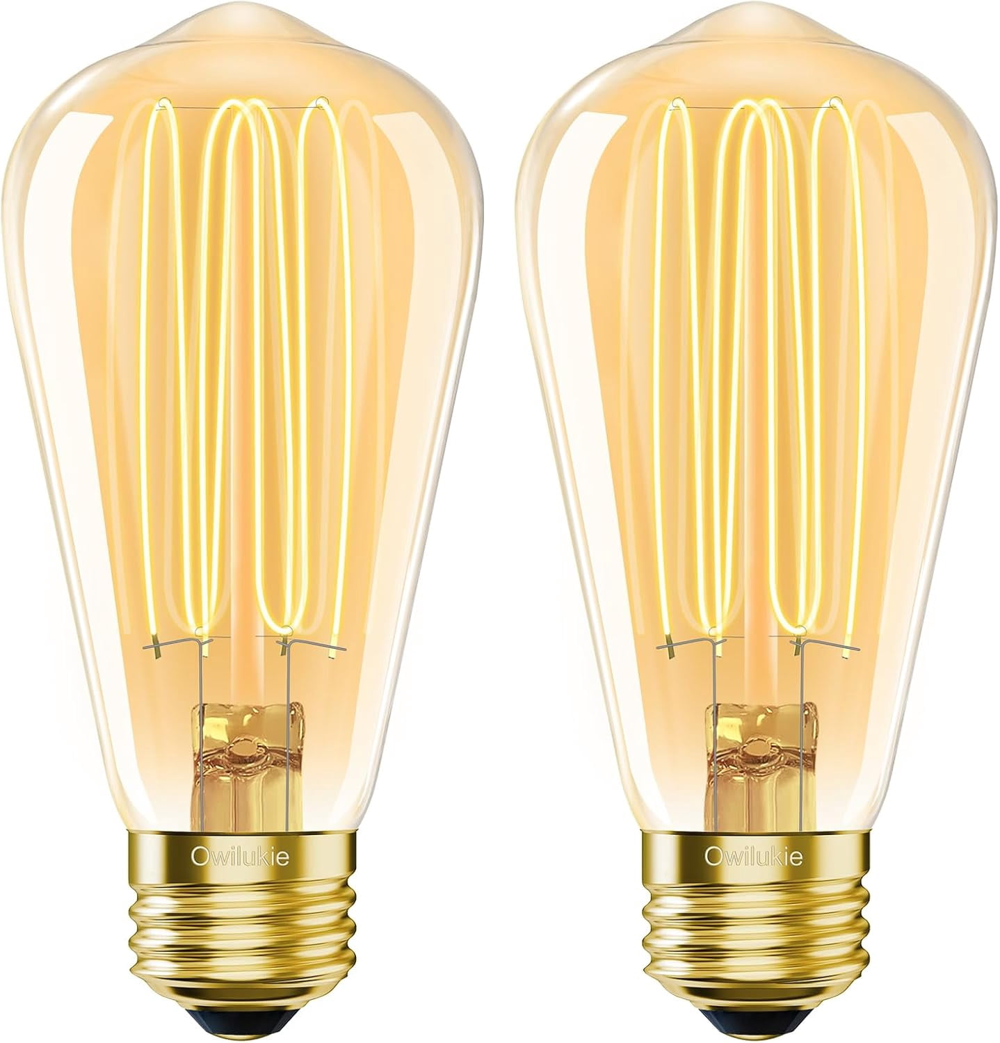 UKLL-E26 LED Bulb 6W Equivalent Edison Light Bulbs 60 watt, ST64 ...