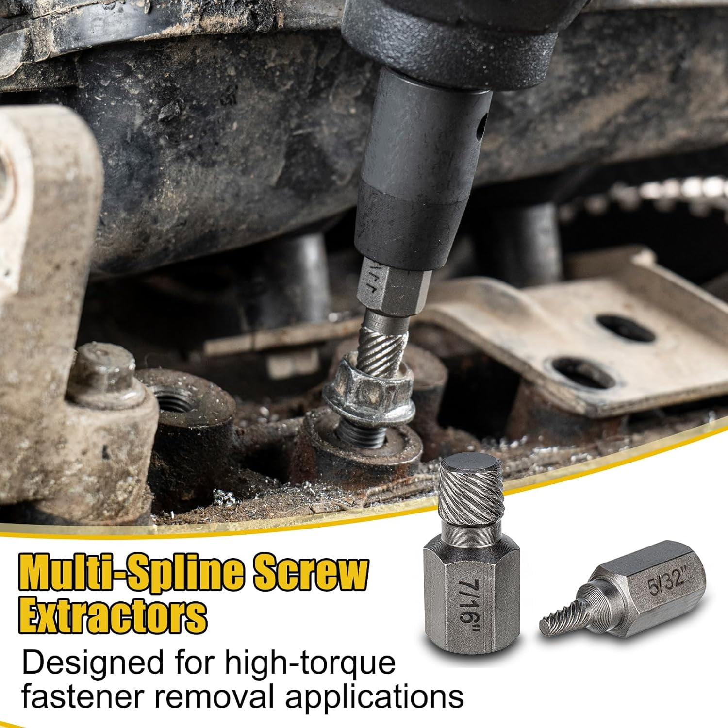 UKLL-Easy Out Screw Extractor Set 13-Piece, Multi-Spline Easy Out Bolt ...