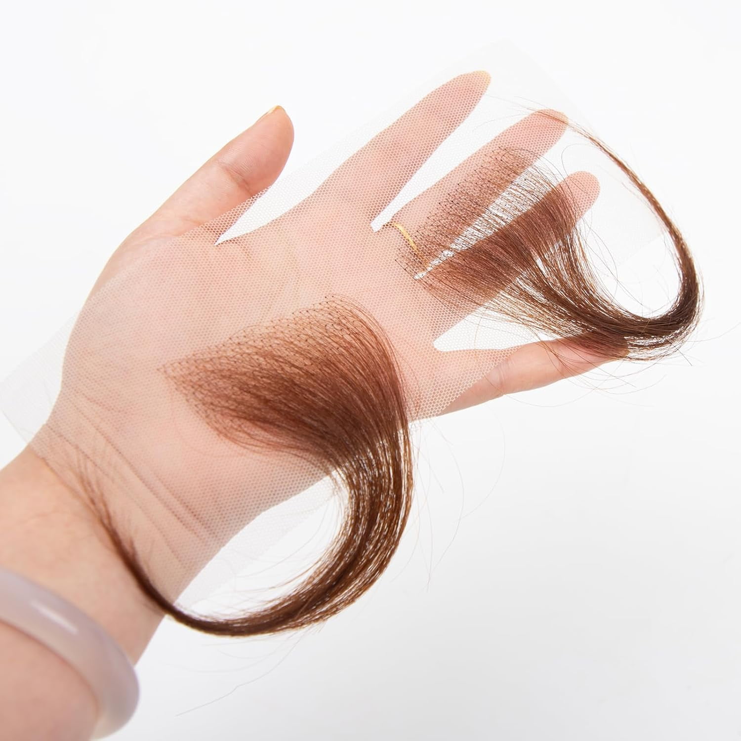 UKLL-Fake Edges Real Human Hair Pieces HD Lace Front Wig - Chocolate ...