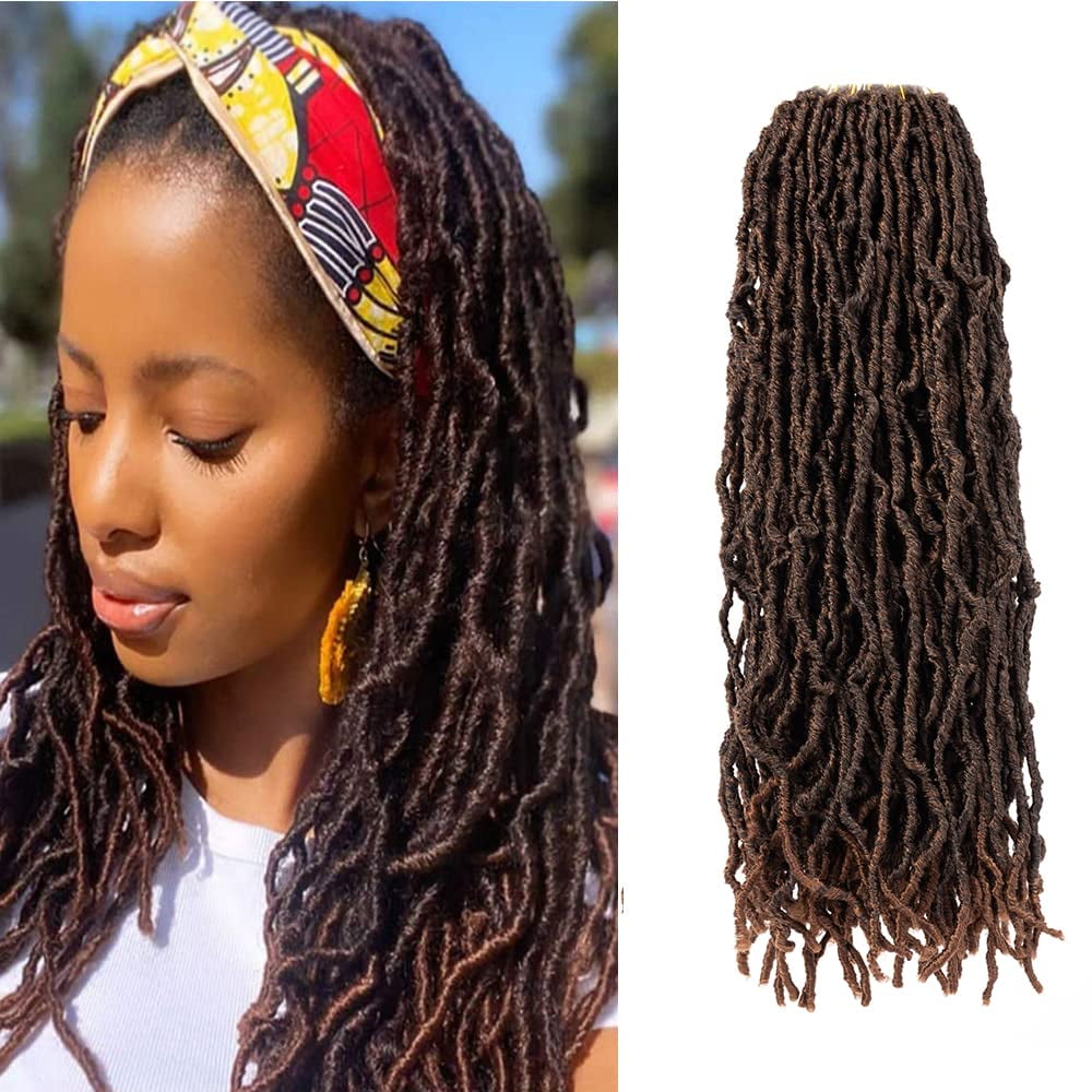 UKLL-Faux Locs Crochet Hair 18 Inch Soft Locs 7 Packs Extensible Pre ...
