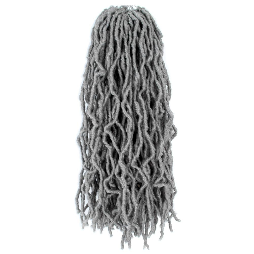 UKLL-Faux Locs Crochet Hair 18 Inch Soft locs, 6 Packs Short Grey ...