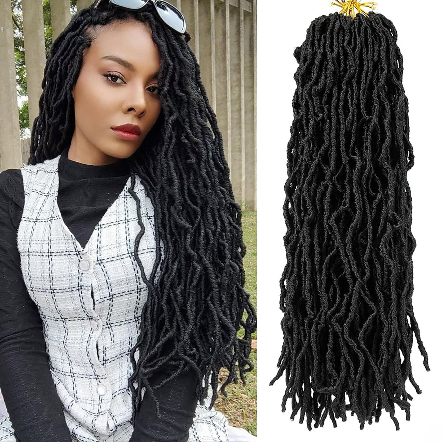 UKLL-Faux Locs Crochet Hair,24 Inch 6 Packs Soft Locs Crochet Hair,Pre ...