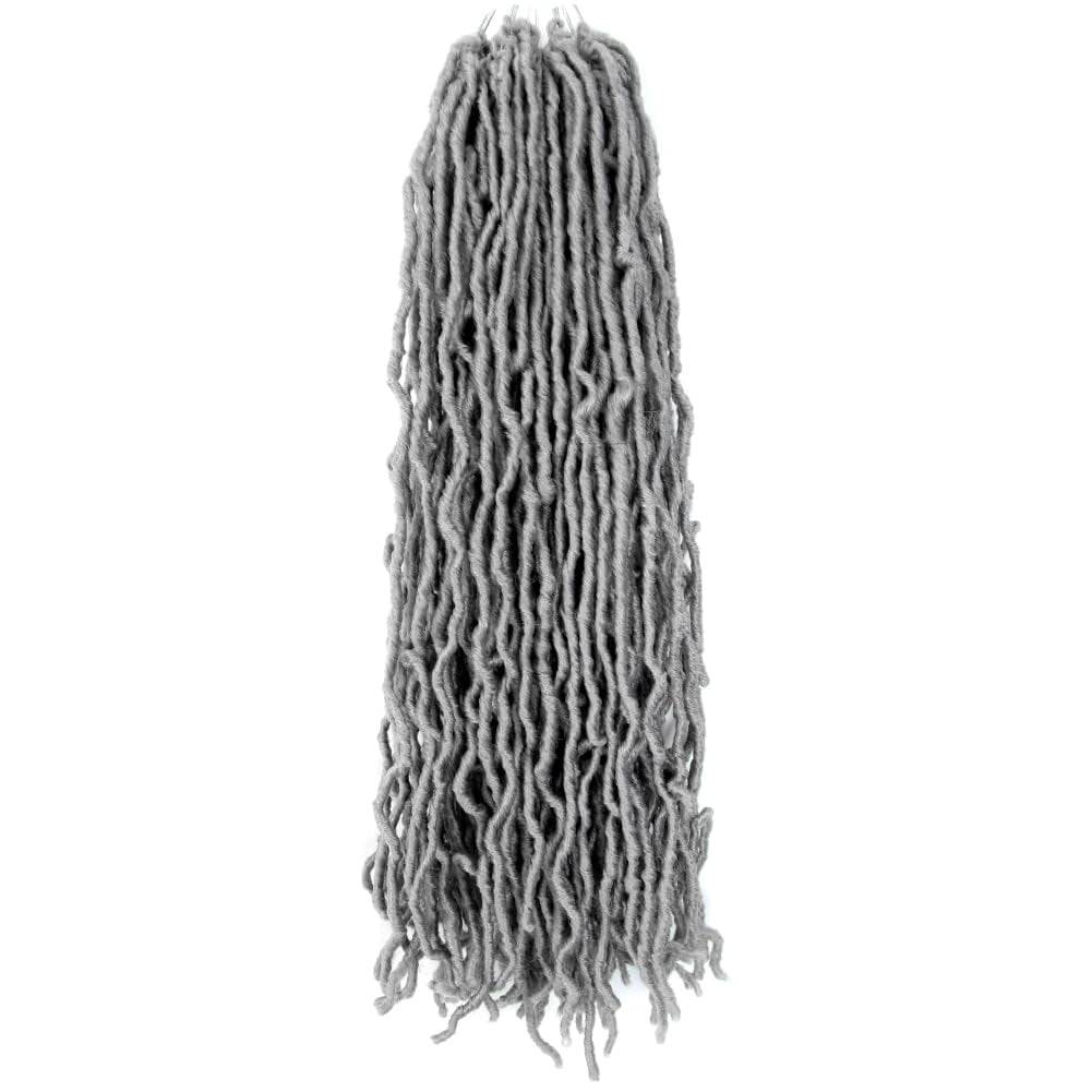 UKLL-Faux Locs Crochet Hair 24 Inch Soft Locs, 6 Packs Long Grey ...