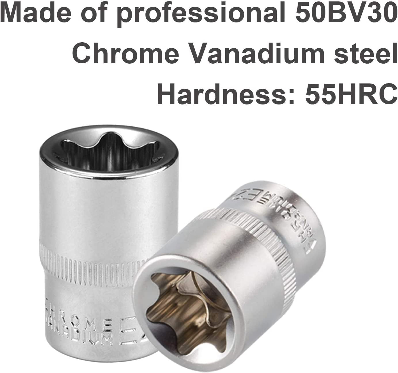 UKLL-Female E Torx Socket Set 3/8 1/2 1/4 Drive E4 - E24 External ...