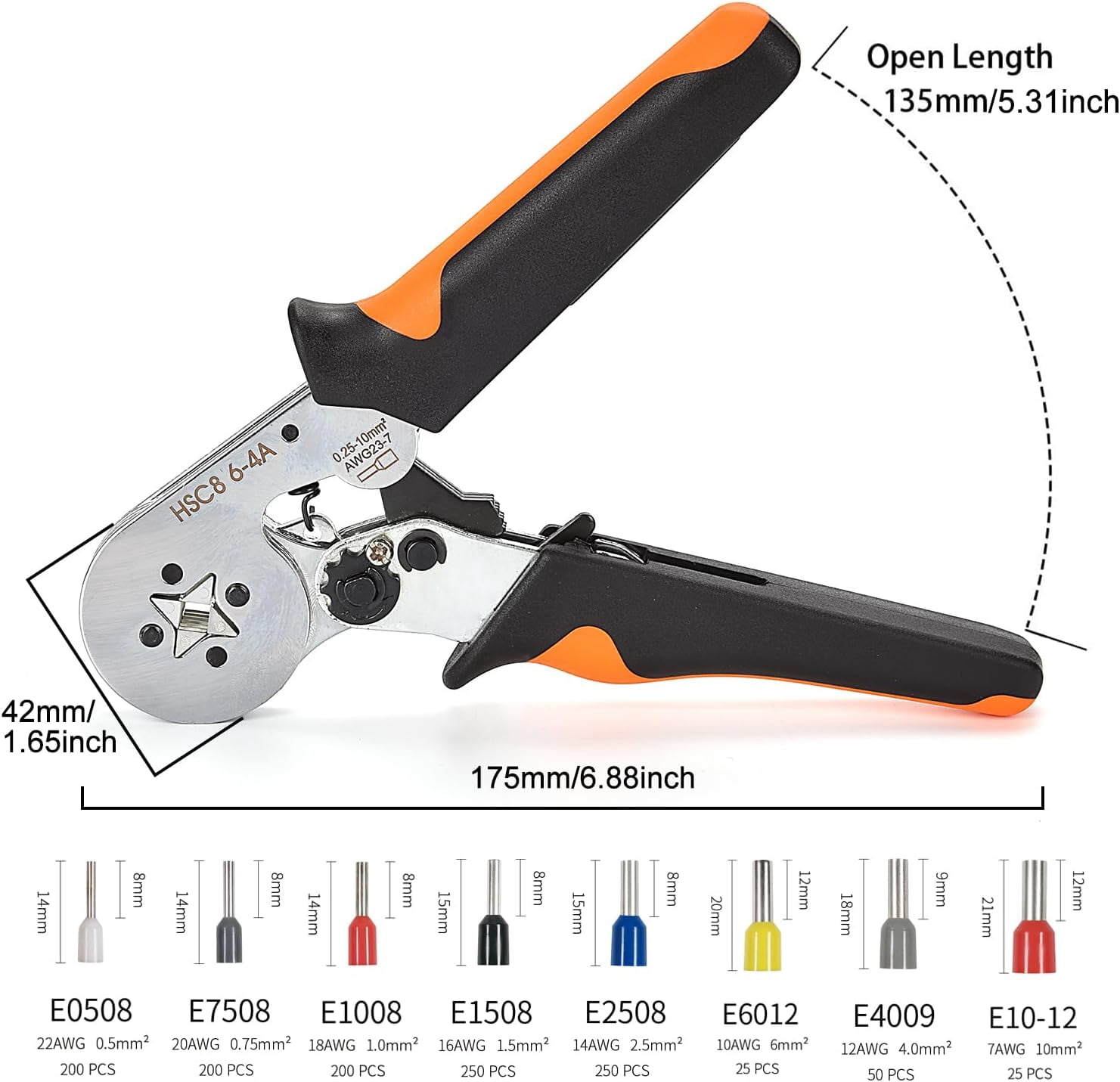UKLL-Ferrule Crimping Tool Kit with Oxford Bag, 1200PCS Copper ...