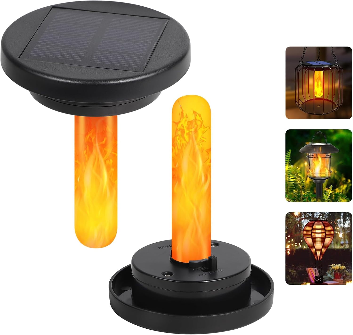UKLL-Flickering Flame Solar Replacement Tops: 3 inch Replacement Solar ...