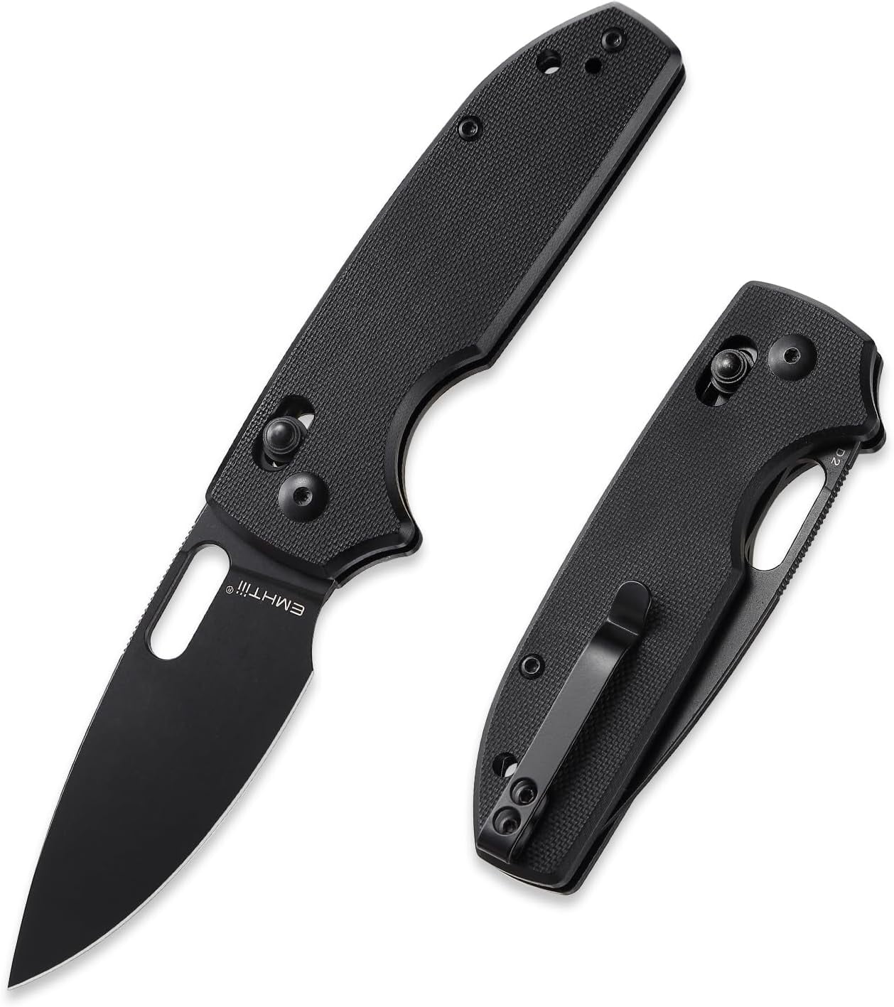 UKLL-Folding Pocket Knife with Reversible Clip: 3.14" D2 Steel Black ...