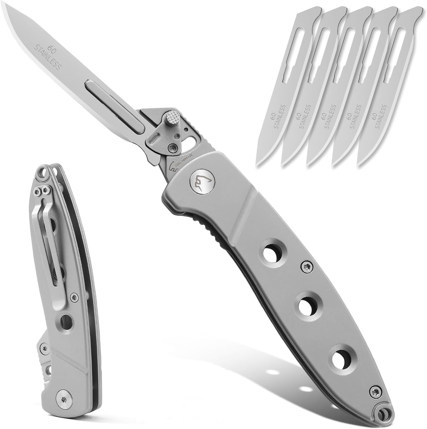 UKLL-Folding Scalpel Pocket Knife EDC Utility Knife with 6pcs #60 ...