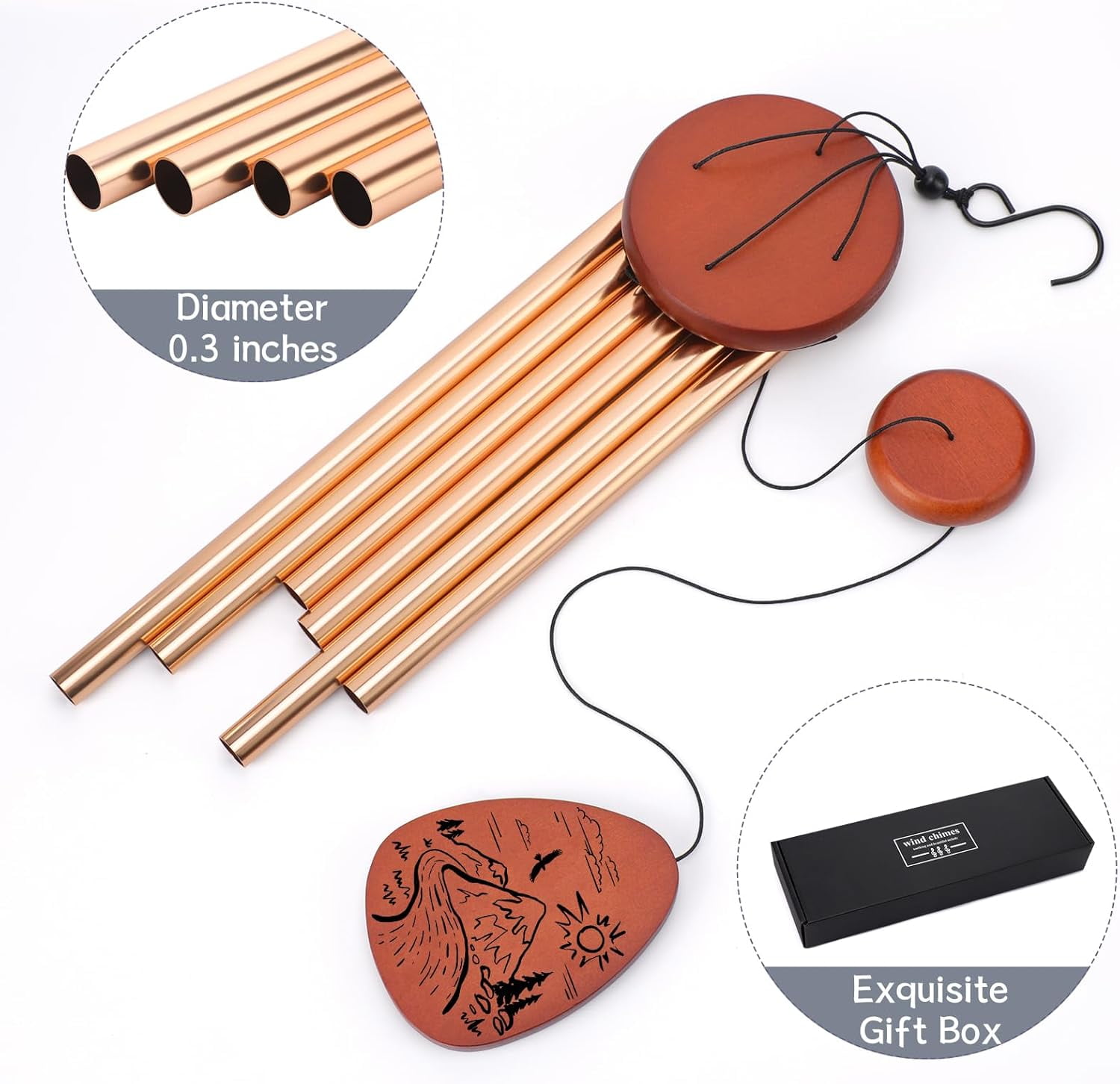 UKLL-Friendship Wind Chimes Gifts for Women - Inspirational Long ...