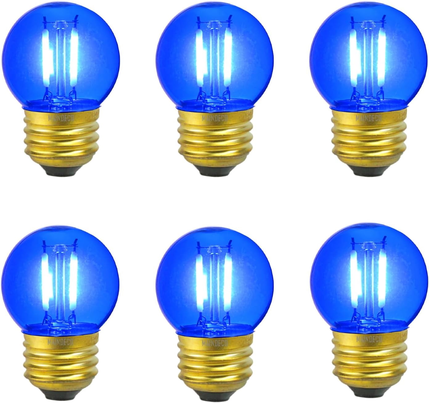 UKLL-G40 Blue Color Bulb,E26 Base,1W Mini Globe LED Bulb, Low Light ...