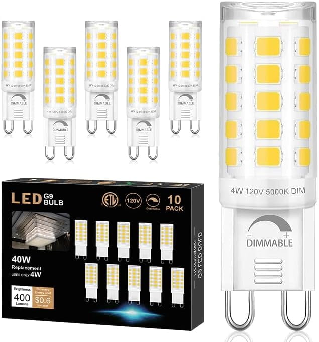 UKLL-G9 LED Bulb Dimmable 5000K Daylight, 4W (40Watt G9 Halogen ...