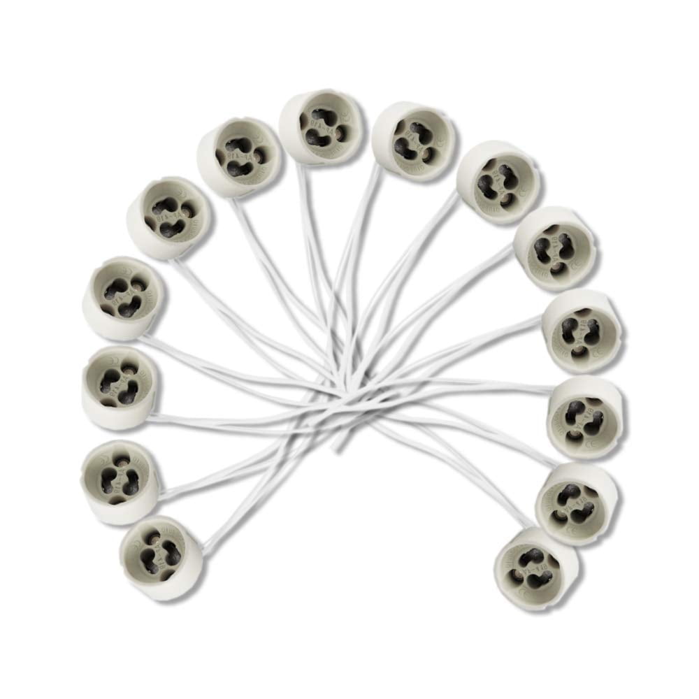 UKLL-GU10 Base Socket 20 Pack Ceramic Socket Lamp Connector with Wire ...
