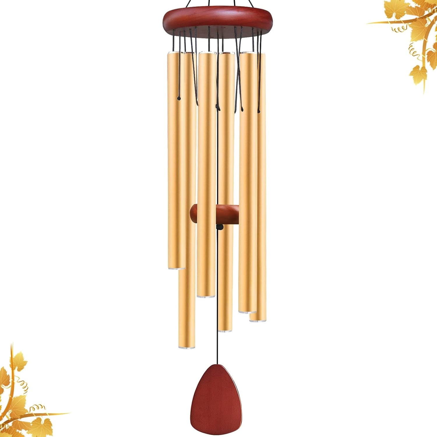 UKLL-Gold Aluminium Wind Chimes Outside, Soothing Melodic Memorial ...