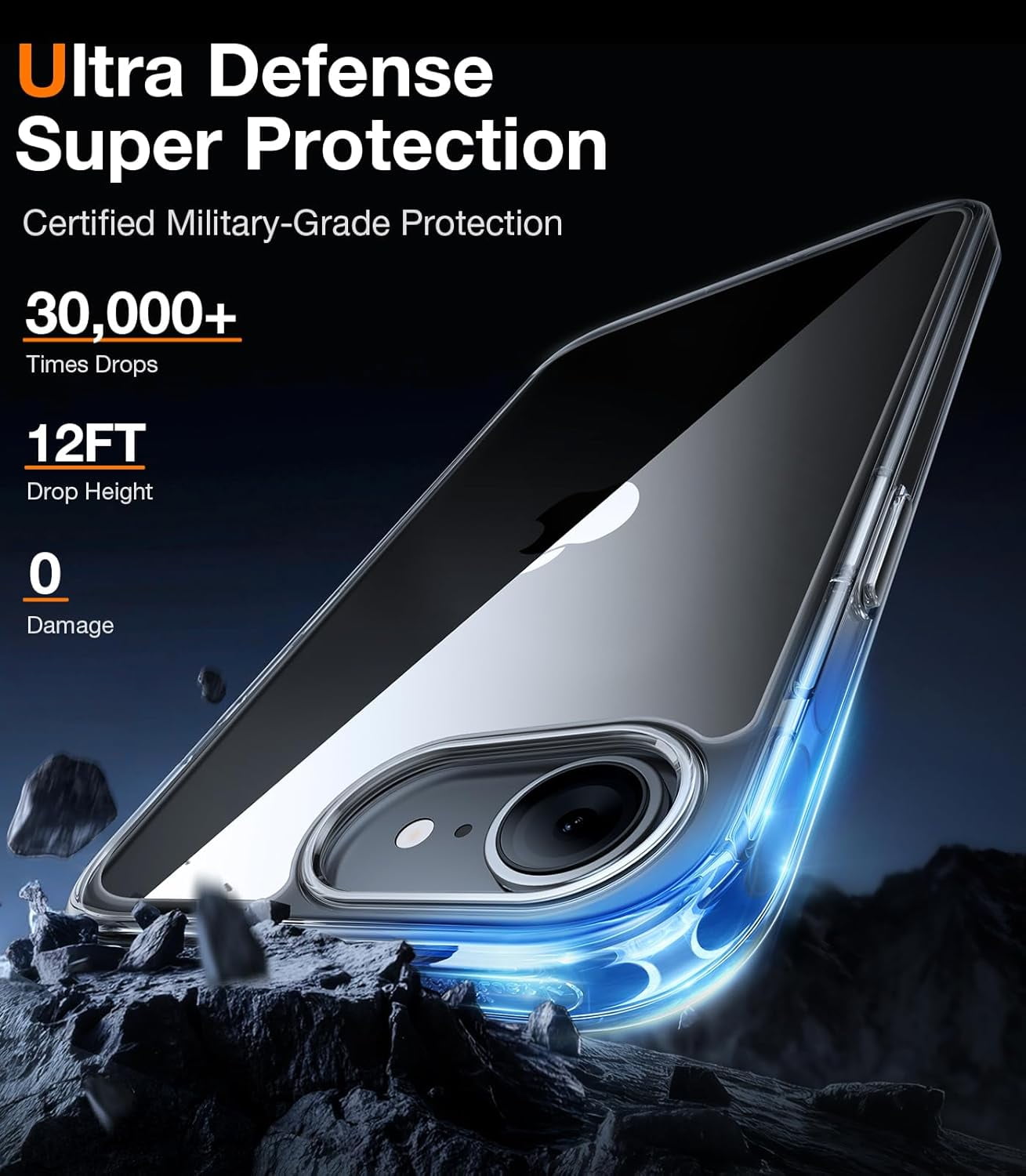 UKLL-Guardian Diamond Clear for iPhone 16e Case 2025, [Non-Yellowing ...