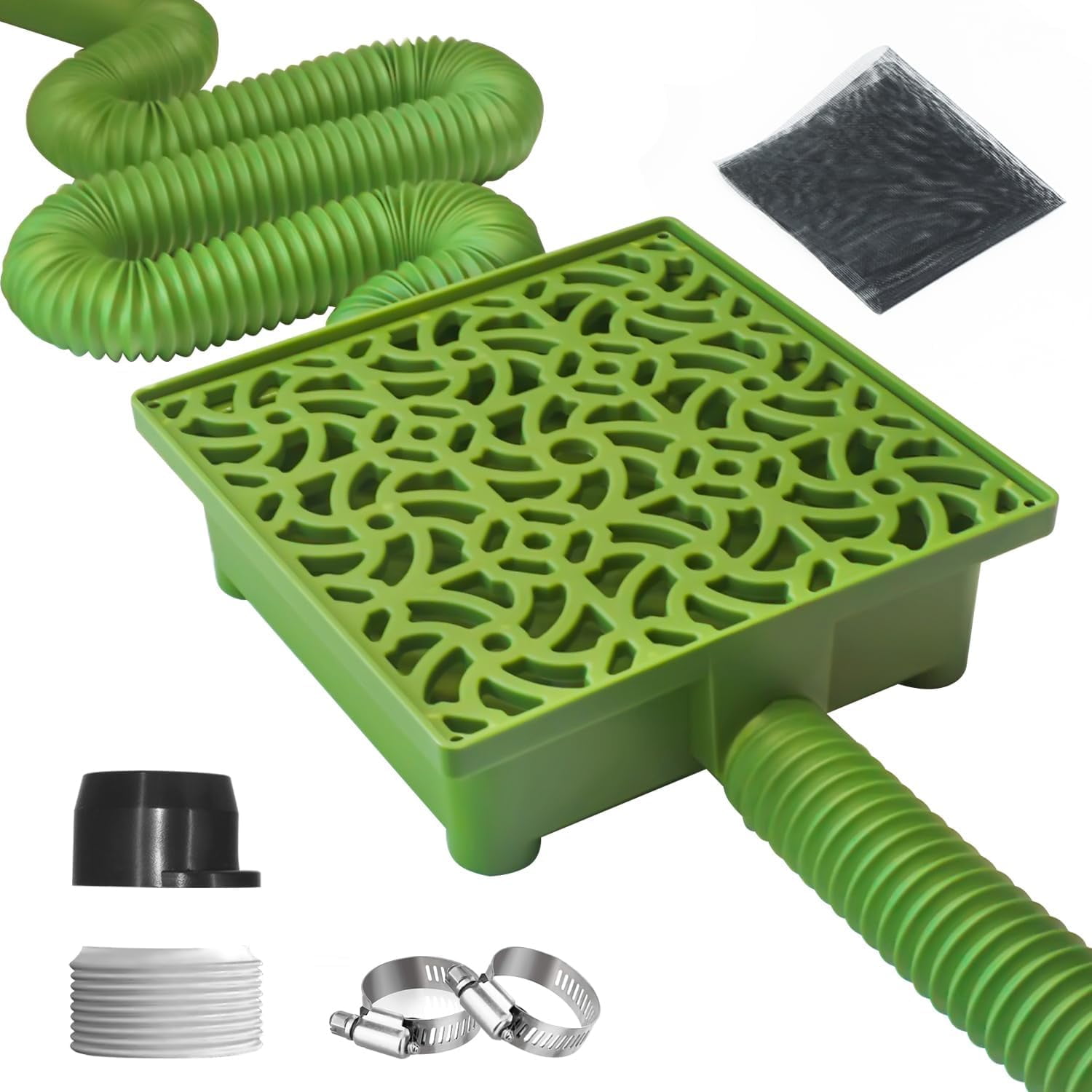UKLL-Gutter Downspout Extensions Big Kit, Catch Basin + 2pcs Pipes, Low ...