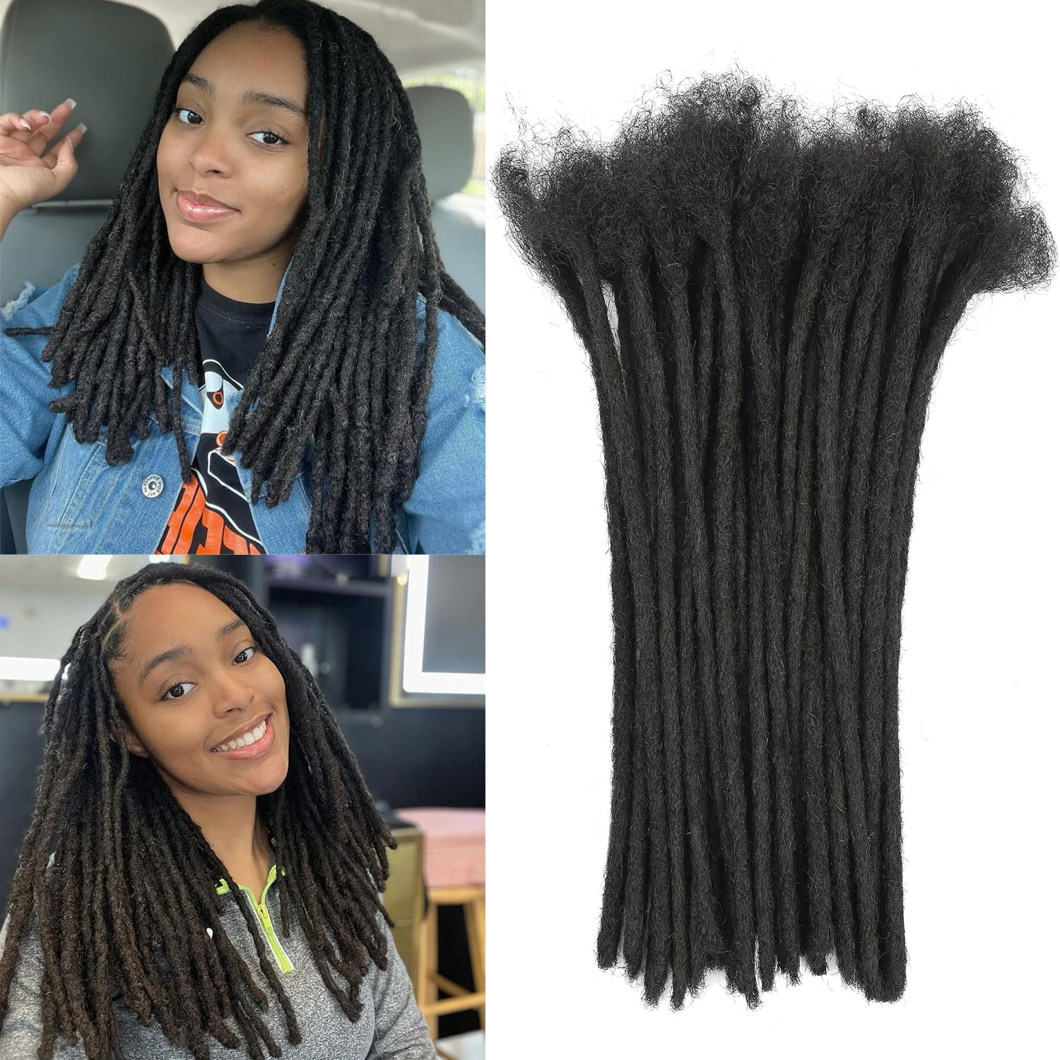 UKLL-Human Hair Loc Extensions 8 Inch 10 Str Dreadlock Extension Human ...
