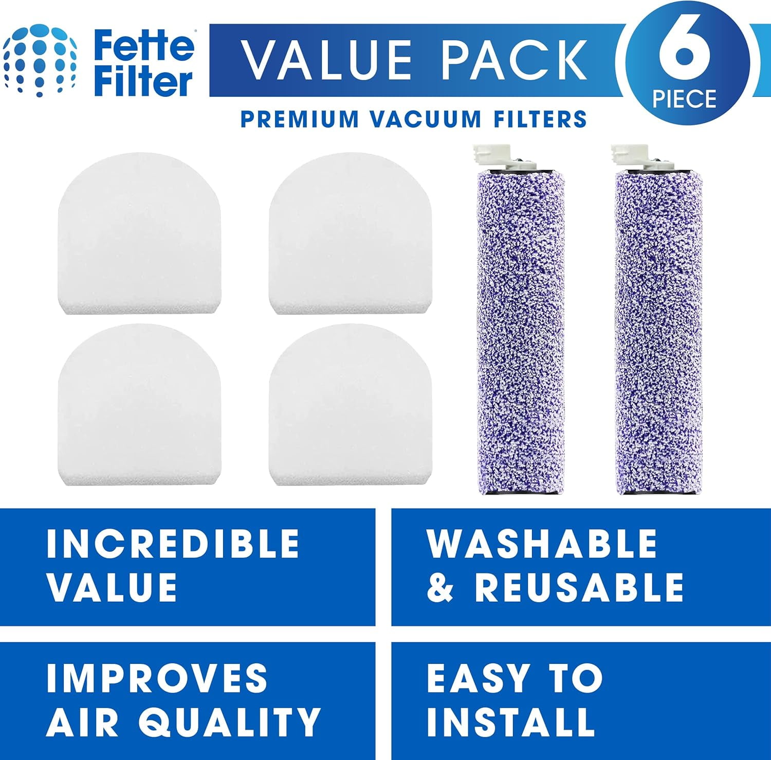 UKLL-- HydroVac Filter kit Compatible with Shark HydroVac Cordless Pro ...