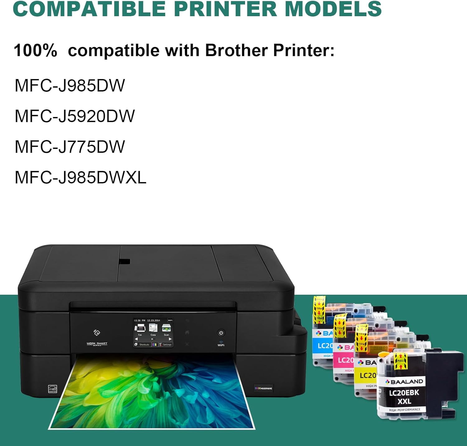 UKLL-LC20E Yellow Replacement Compatible for LC20E Ink Cartridge Super ...