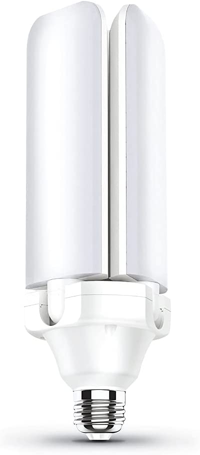 UKLL-LED Garage Light, 3 Panel Adjustable Screw-in LED Shop Light Bulb ...