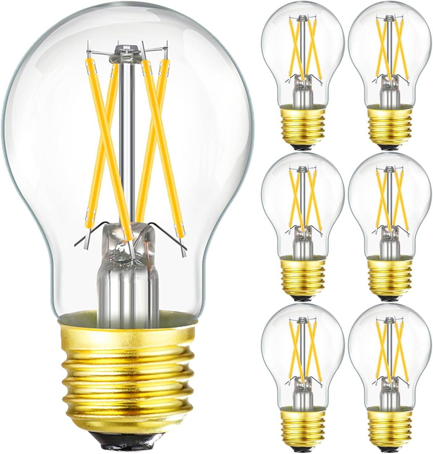 UKLL-LEOOLS A15 LED Bulb 6W Equal E26 Bulb 60 Watt Dimmable E26 Edison ...