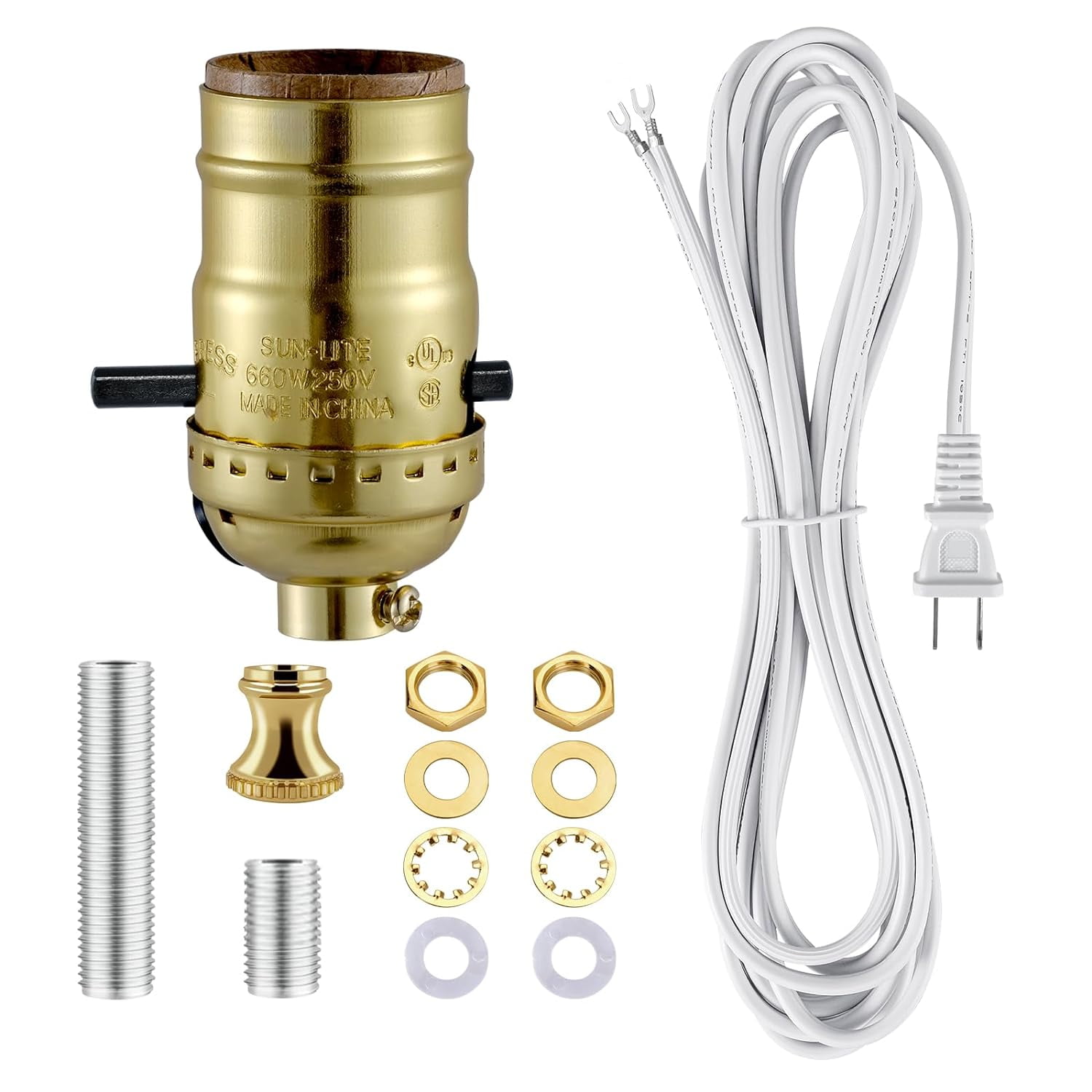 UKLL-Lamp Rewire Kit,Lamp Socket Replacement Kit,Antique Brass Light ...