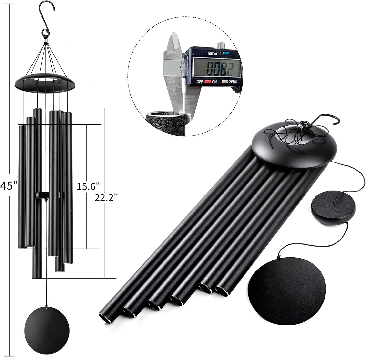 UKLL-Large Wind Chimes for Outside - 45 Inch Wind Chimes Outdoor Deep ...