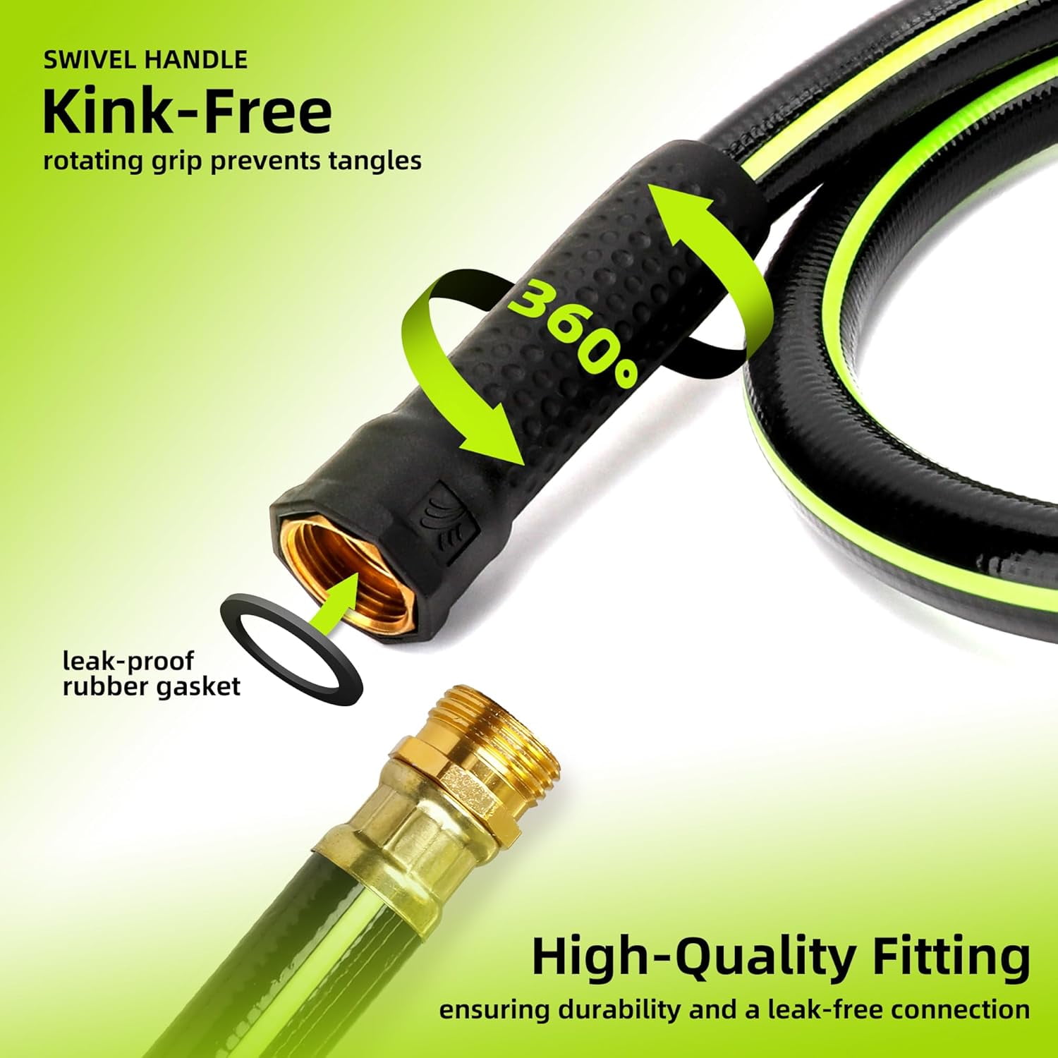 UKLL-Lead-in Garden Hose 3/4 in. x 25 ft. -No Kink, Flexible, Leakproof ...
