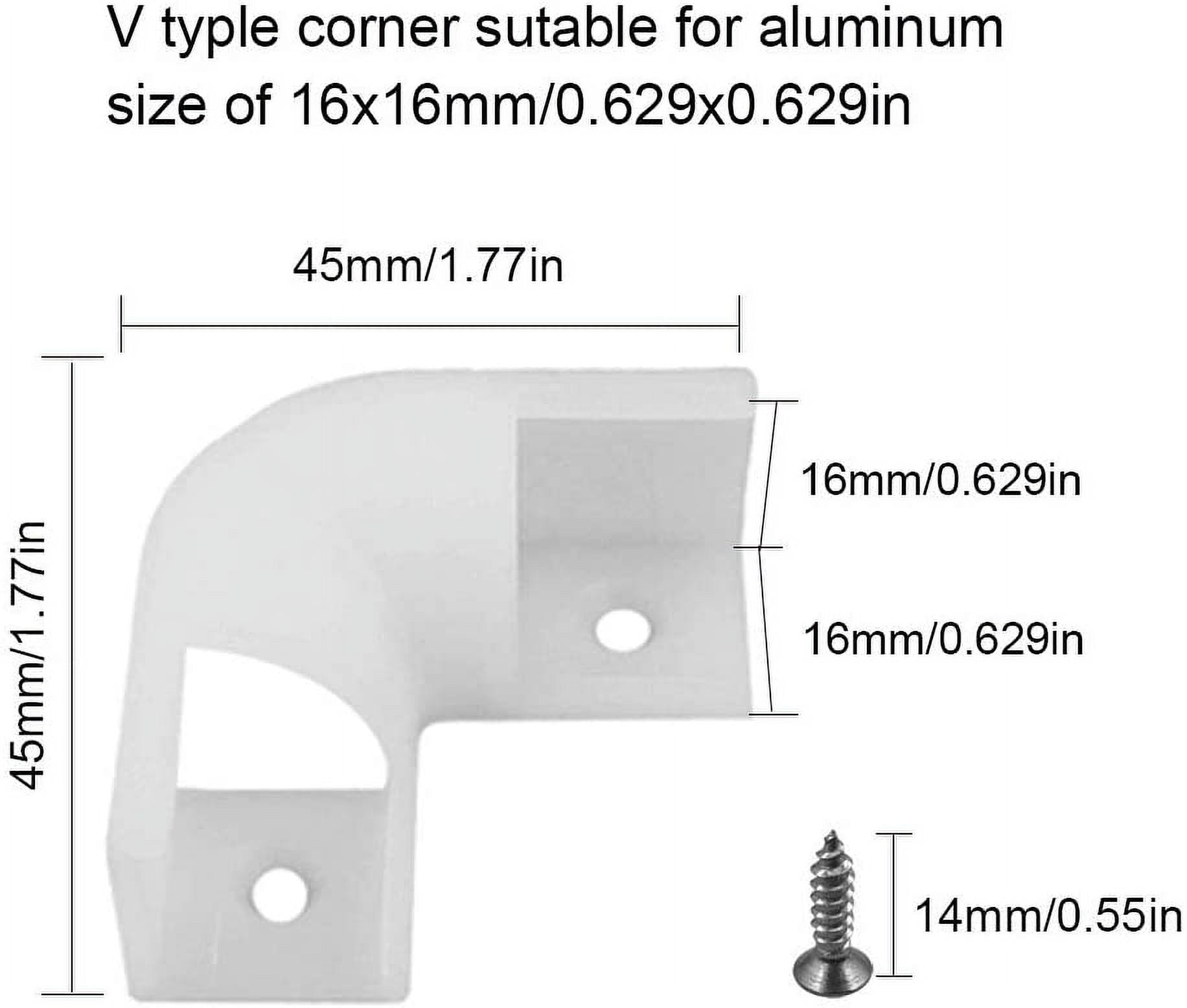 UKLL-Led Aluminum Channel Corner Kit for Led Strip Lights L Shape 45x45 ...