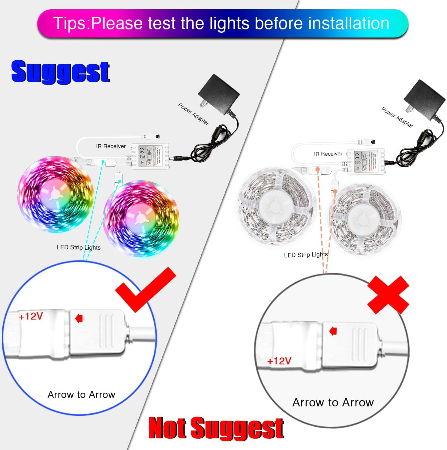 UKLL-Led Lights Color Changing Led Strip Lights with Remote Controller ...