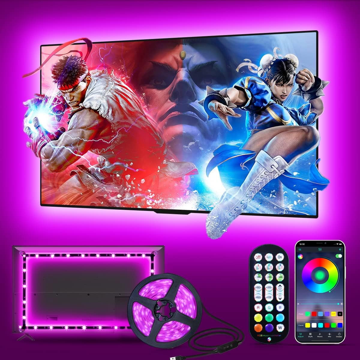 UKLL-Led Lights for TV, 16.4 FT Smart LED TV Backlights for 45-85 inch ...