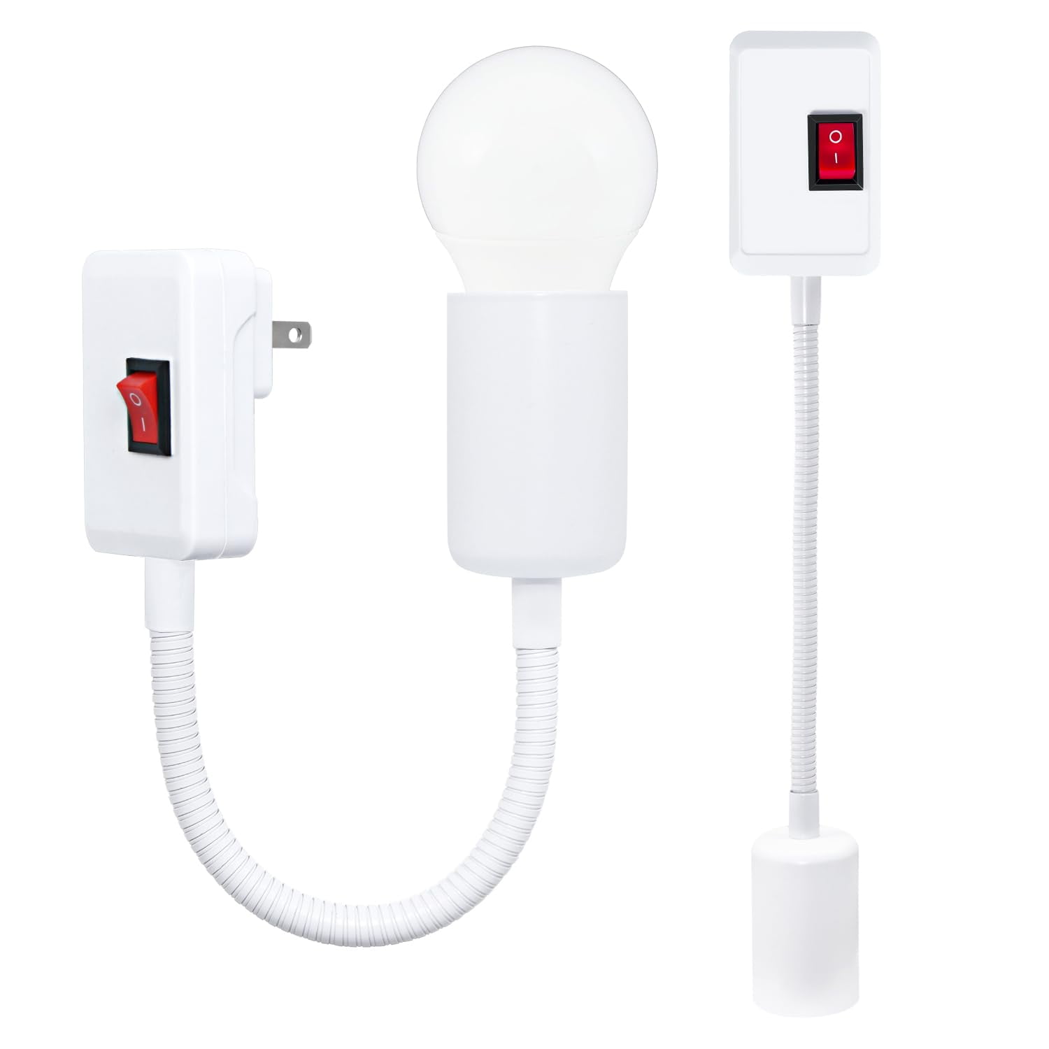UKLL-Light Socket Extender with on/Off Switch 2 Pack Plug in Light ...