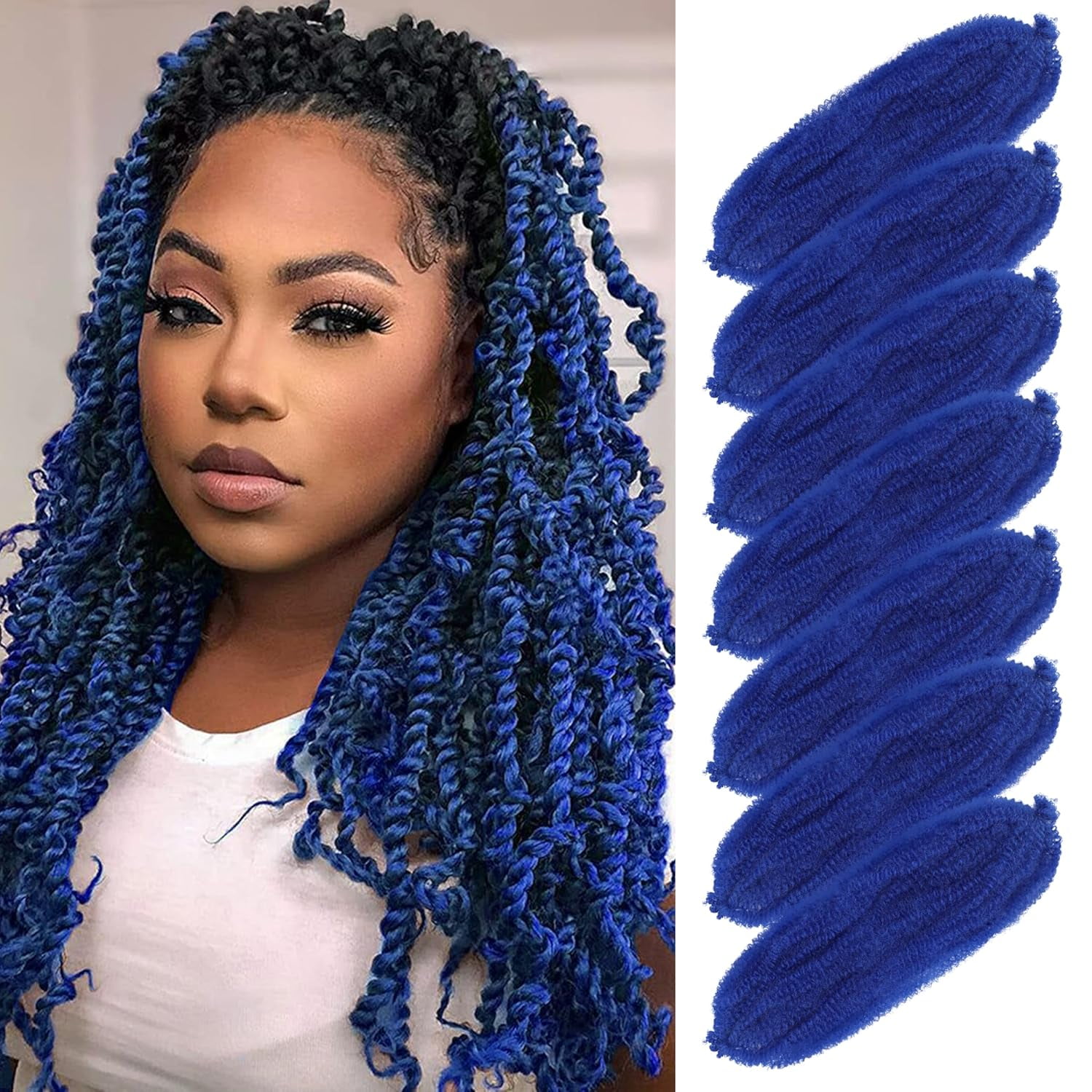UKLL-Marley Hair 18 Inch 7 Packs Pre Separated Springy Afro Twist Hair ...