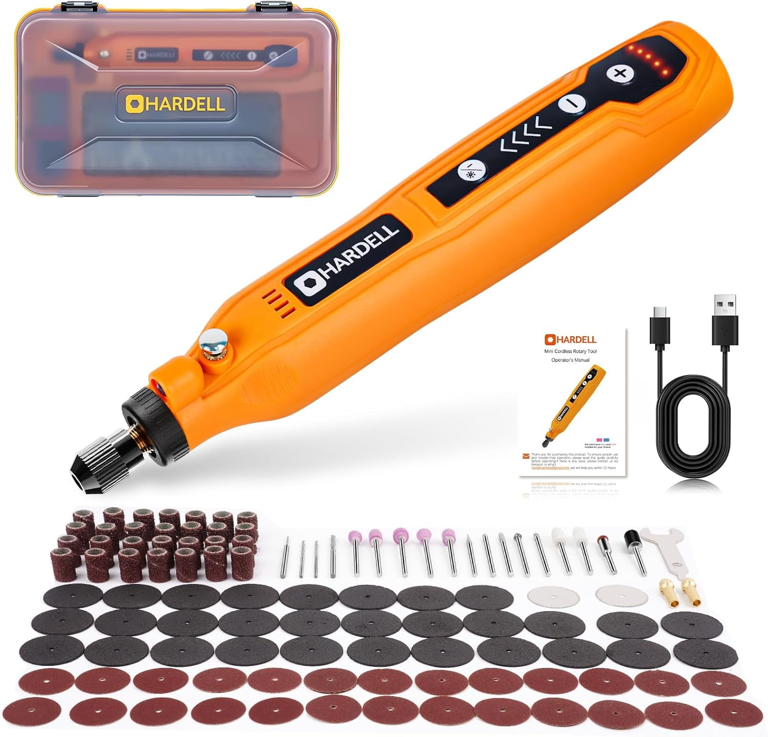 UKLL-Mini Cordless Rotary Tool, 5-Speed and USB Charging with storage ...