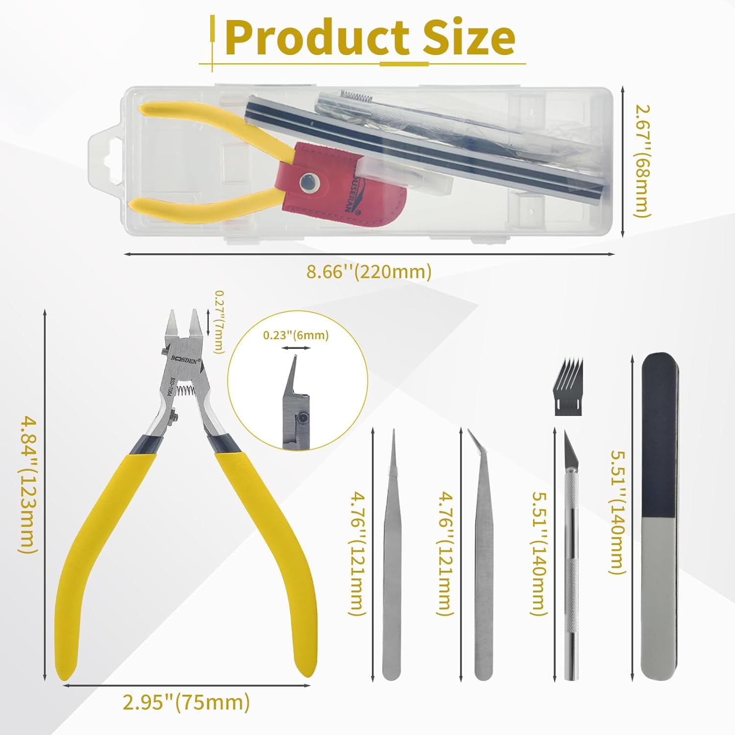 UKLL-Model Nippers 9pcs Set, Single Blade Nipper Model Tool Kit, Hobby ...