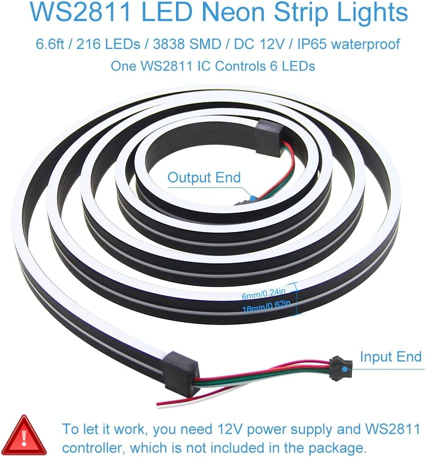 UKLL-Neon Light Strip WS2811 Addressable RGB LED Strip Dream Color ...