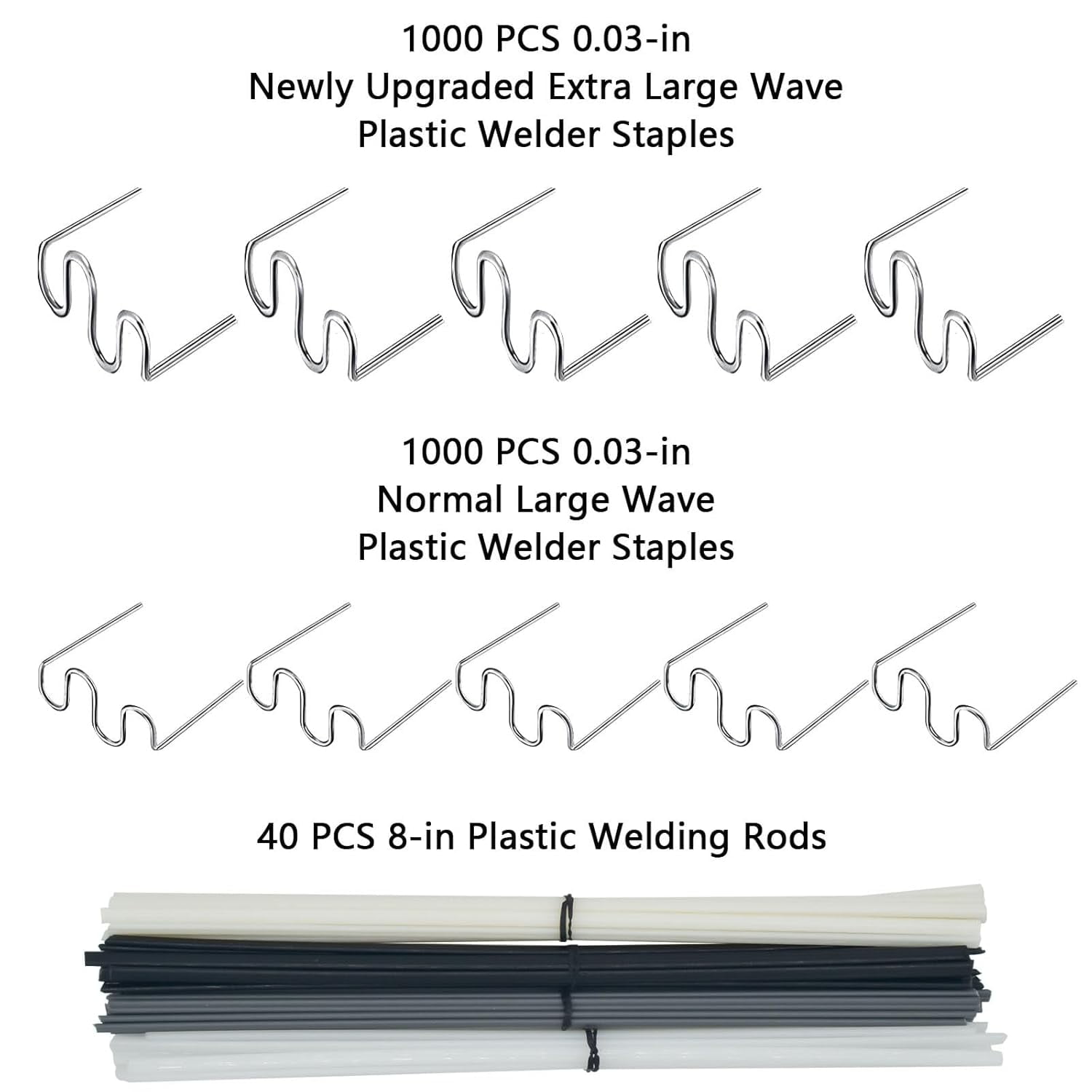 UKLL-Newly Upgraded Extra Large Wave Plastic Welder Staples, 2000PCS ...