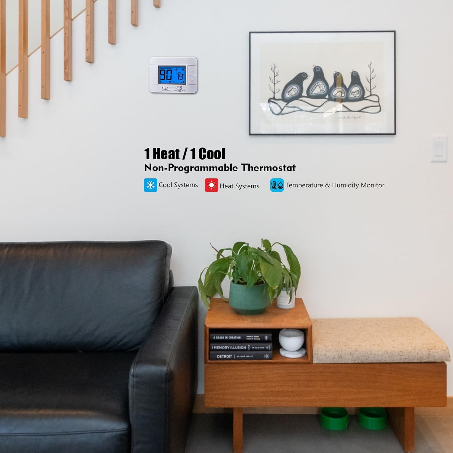 UKLL-Non Programmable Thermostat for Home - Single Stage 1H/1C, with ...