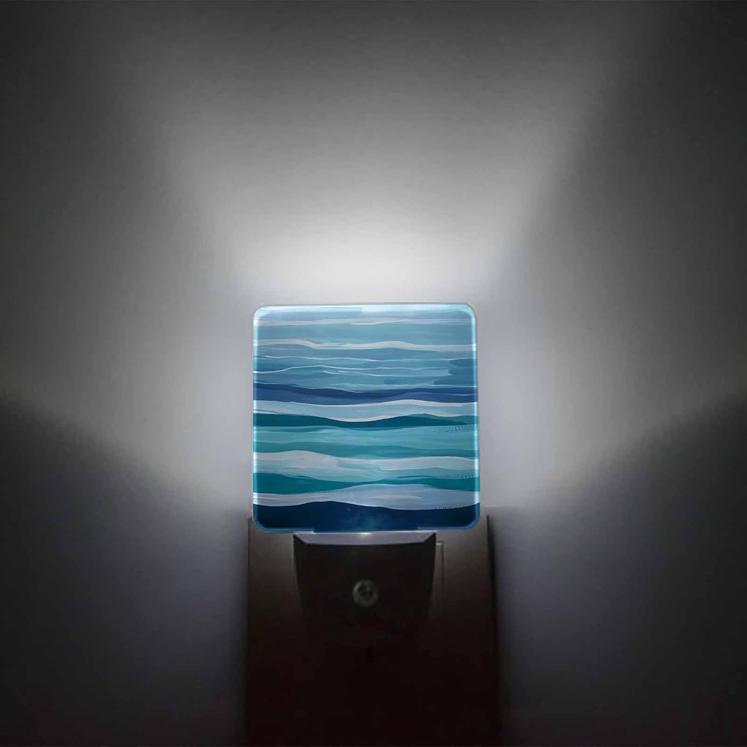 UKLL-Ocean Blue Wavy Plug-in LED Night Lights Watercolor Stripes Auto ...