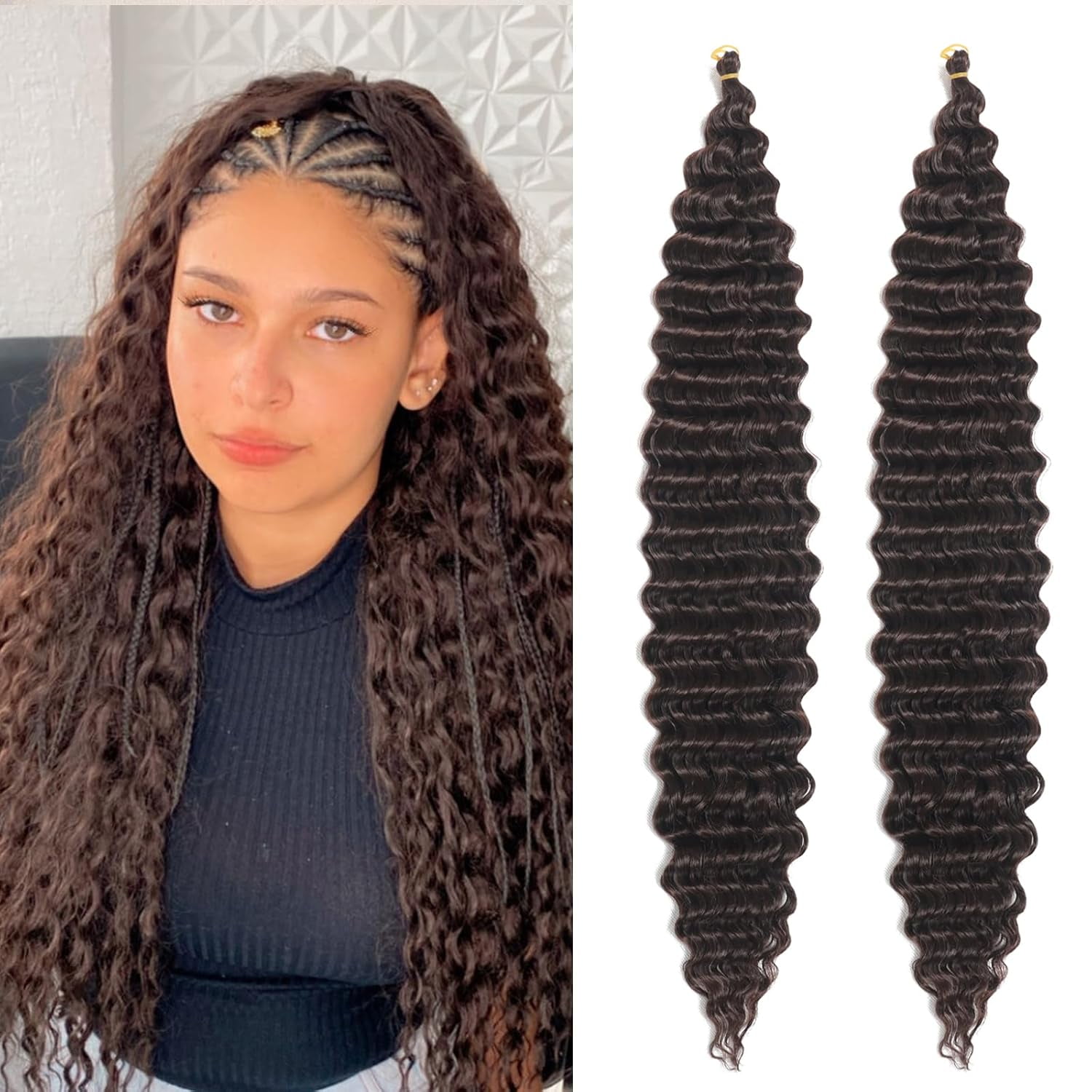 UKLL-Ocean Wave Crochet Hair 26 Inch Deep Wave Crochet Hair 2packs Deep ...