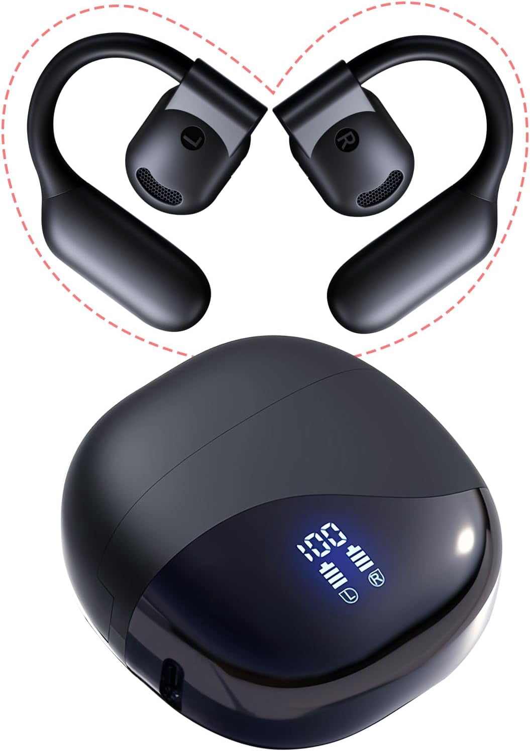 UKLL-Open Ear Earbuds Wireless Bluetooth 5.4,Open Ear Headphones with ...