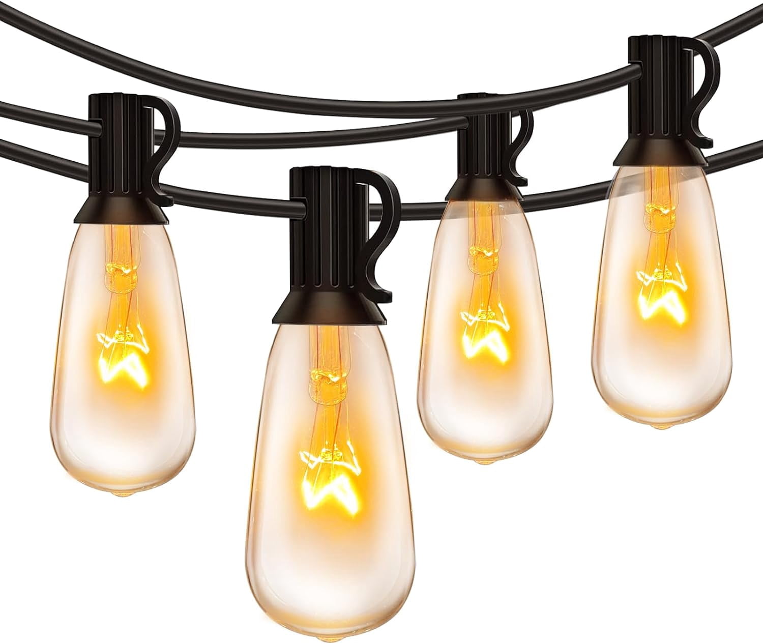 UKLL-Outdoor String Lights 20FT ST40 Patio Lights with 20(+1) Edison ...