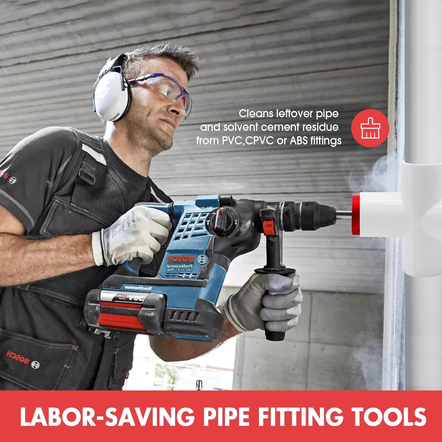 UKLL-PVC Fitting Saver 1 Inch Head, PVC Reamer, 2" PVC Pipe Reamer with 3/8-Inch Hex Shaft, PVC ...