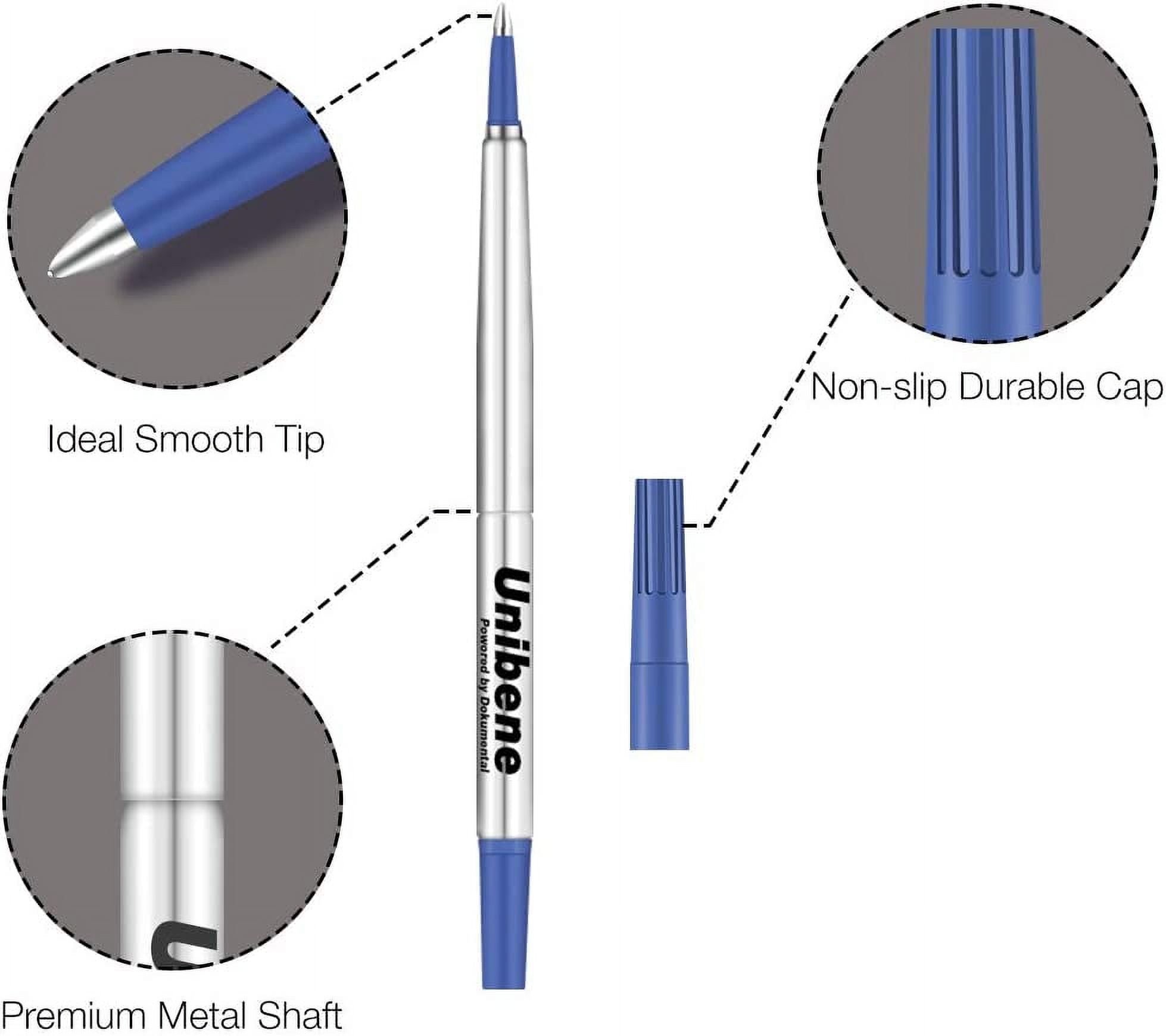 UKLL-Parker Compatible Rollerball Refill 6 Pack, 0.5mm Fine Point - Blue, Smooth Writing ...