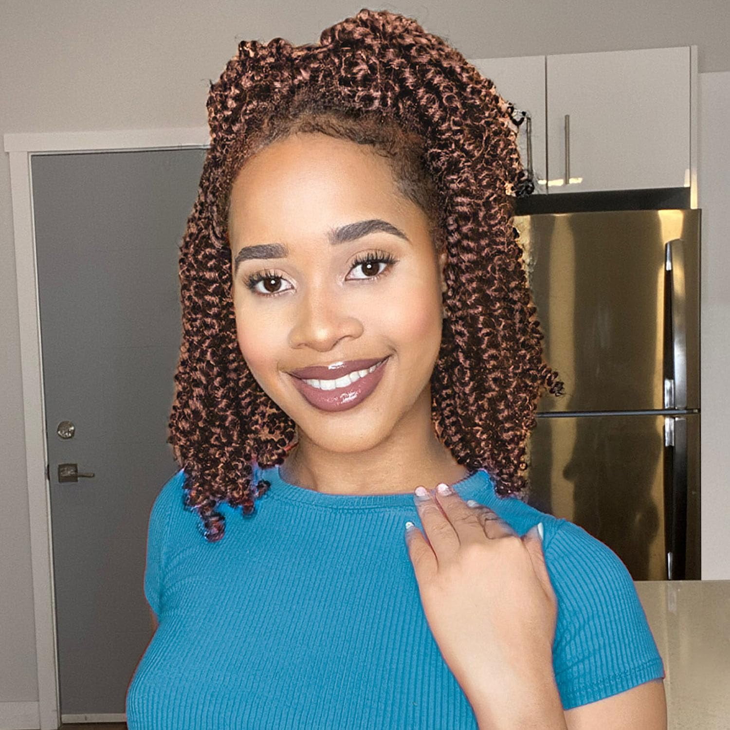 UKLL-Passion Twist Crochet Hair 10 Inch, 8 Packs Pre Looped Passion ...