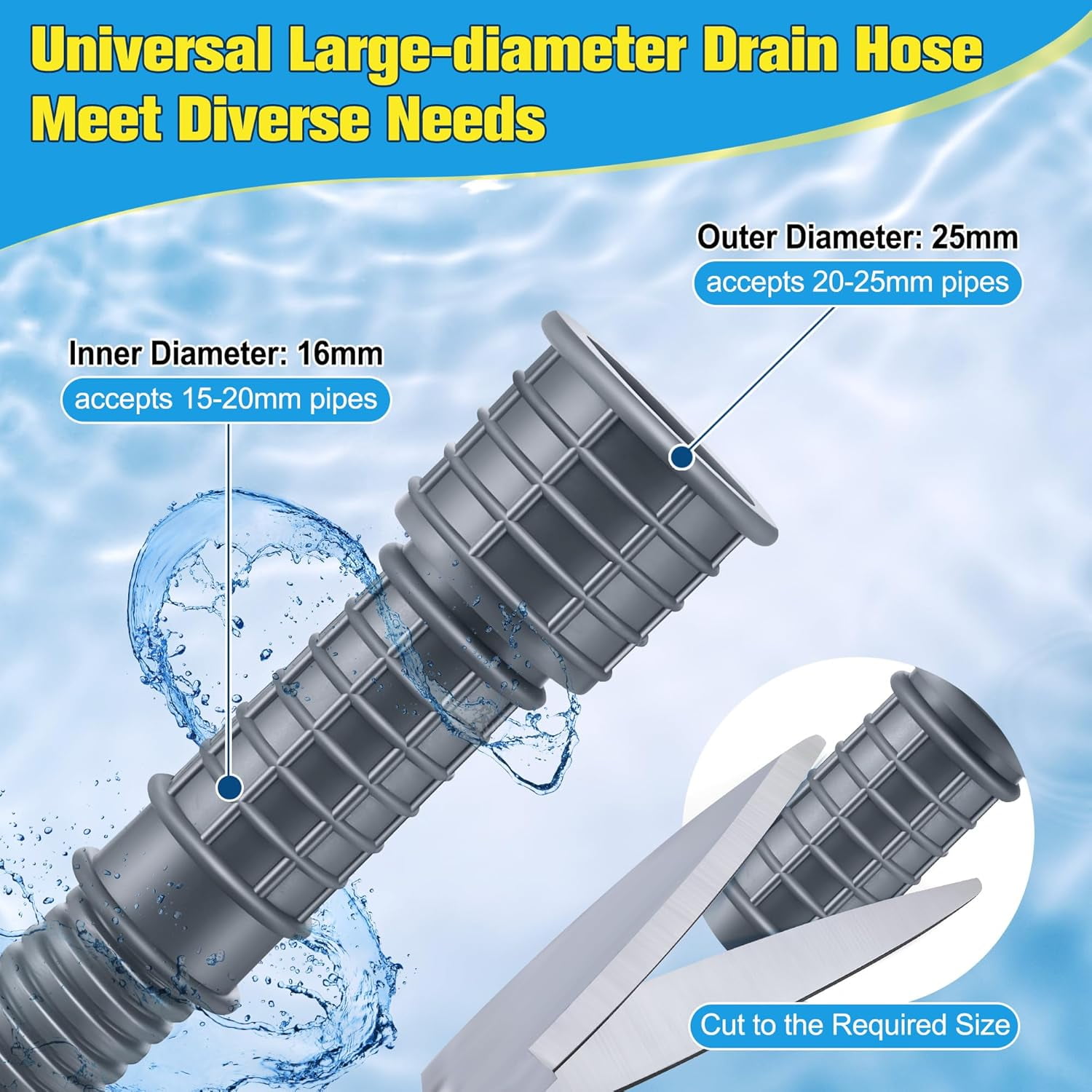 UKLL-Patent Pending Dehumidifier Drain Hose, Flexible Universal Drain ...