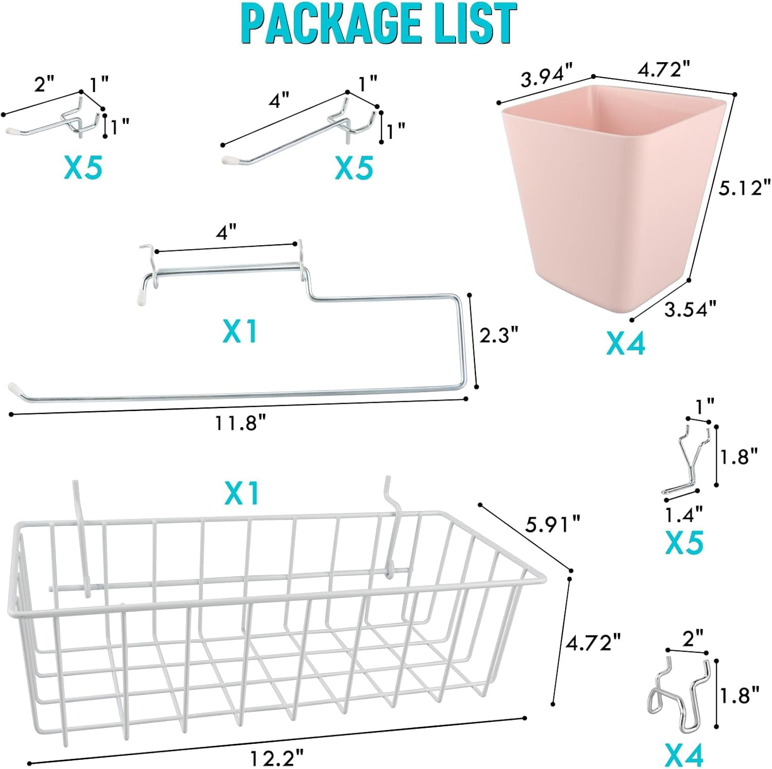 UKLL-Peg Board Organizer 21 Pack, Pegboard Accessories with Baskets ...