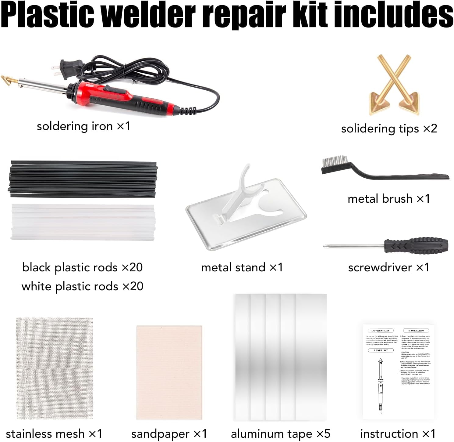 UKLL-Plastic Welding Kit 110V/100W Plastic Welder for Automotive Bumper ...