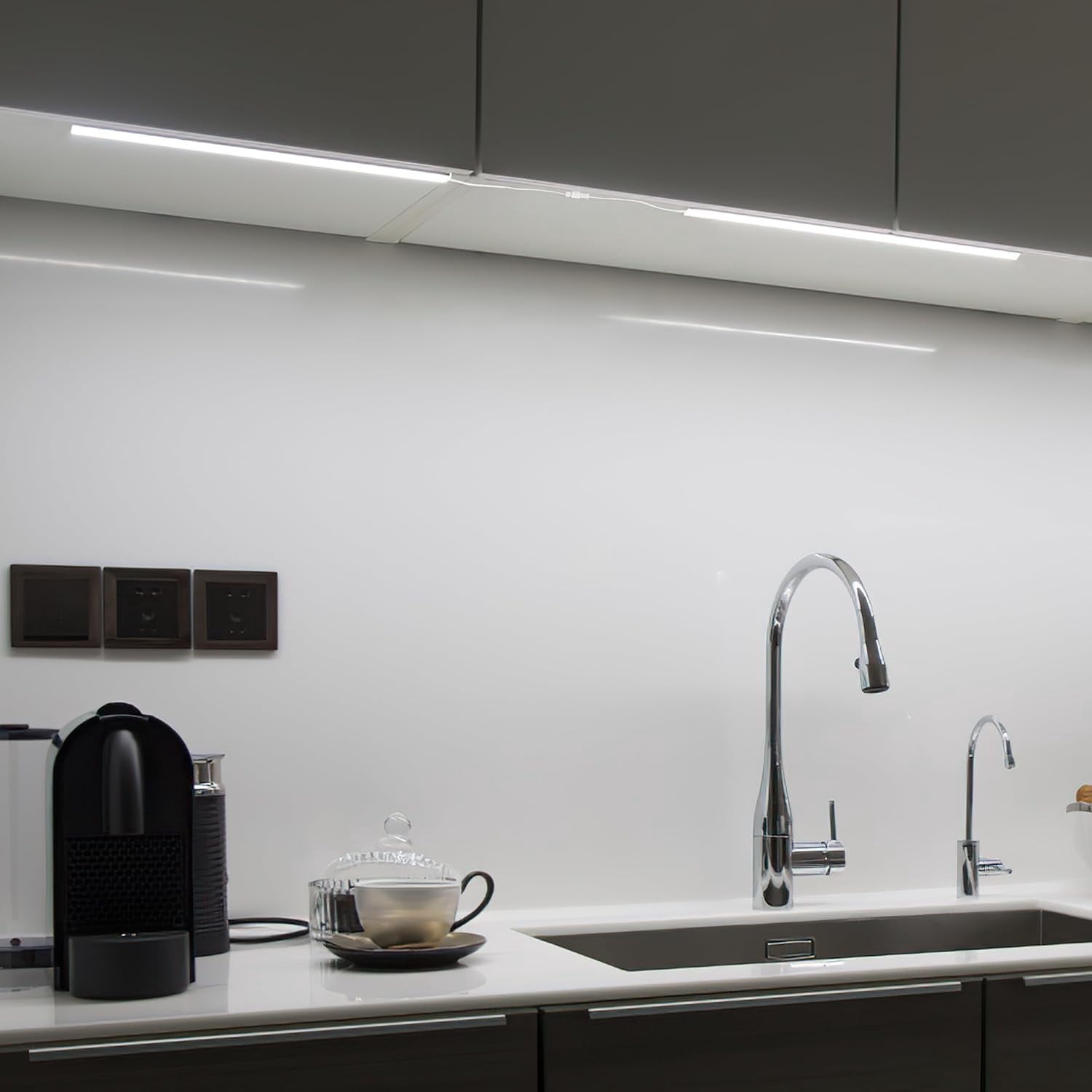 UKLL-Plug Under Cabinet Light Kit with Power Adapter, Dimmer, 2 pcs 12 ...